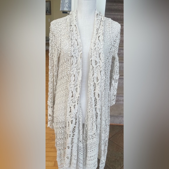 Johnny Was | Tops | Johnny Was Beautiful Crocheted Cream Duster | Poshmark